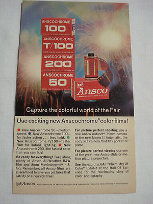 1964 World's Fair Ad Anscochrome Color Films by GAF Ansco | eBay