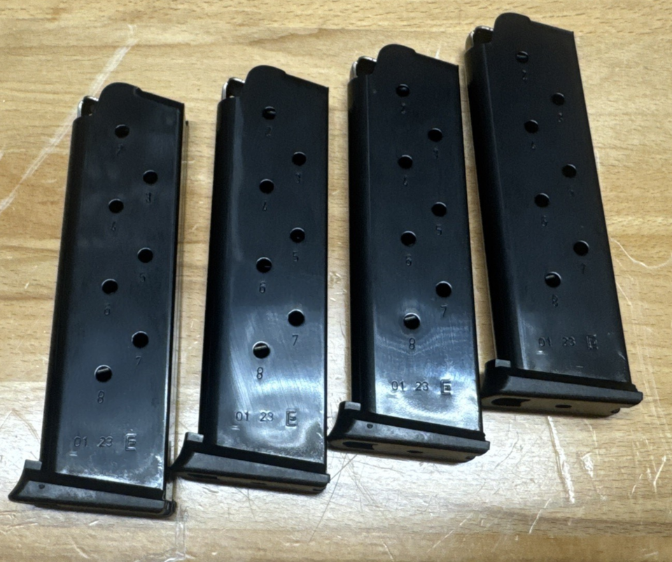 4 Ea 1911 EXTENDED 8 Round Magazine 4 pcs 8 shot .45 ACP Flared base ...