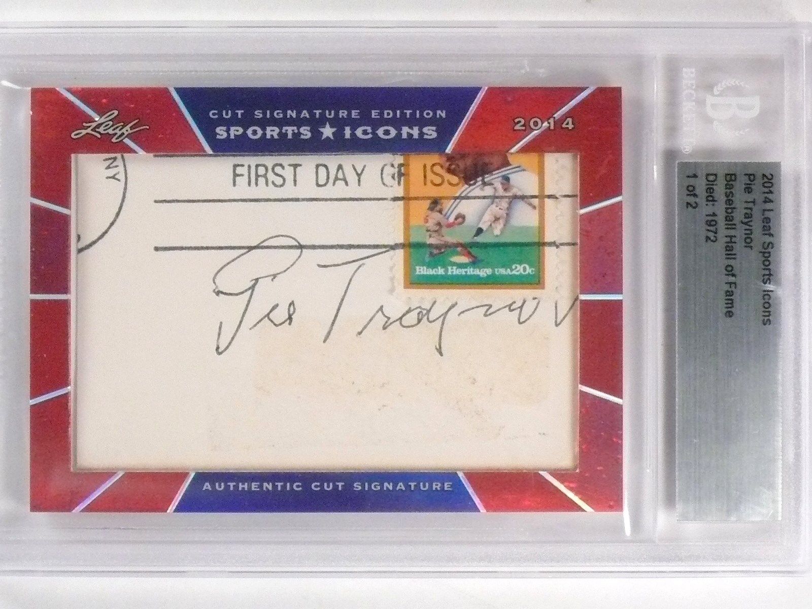 2014 Leaf Sports Icons Pie Traynor autograph auto #D1/2 HOF BGS Slabbed ...