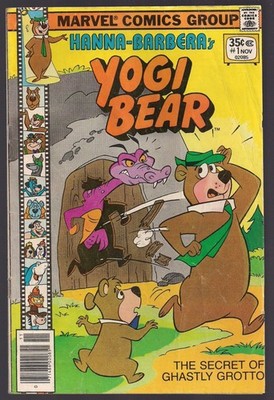 YOGI BEAR #1 MARVEL 1977 TV CARTOON "GHASTLY GROTTO!" & MORE ...