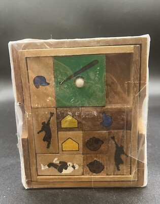 Siam Mandalay Wooden Puzzle Home Run Baseball Game Brain Teaser Puzzle ...