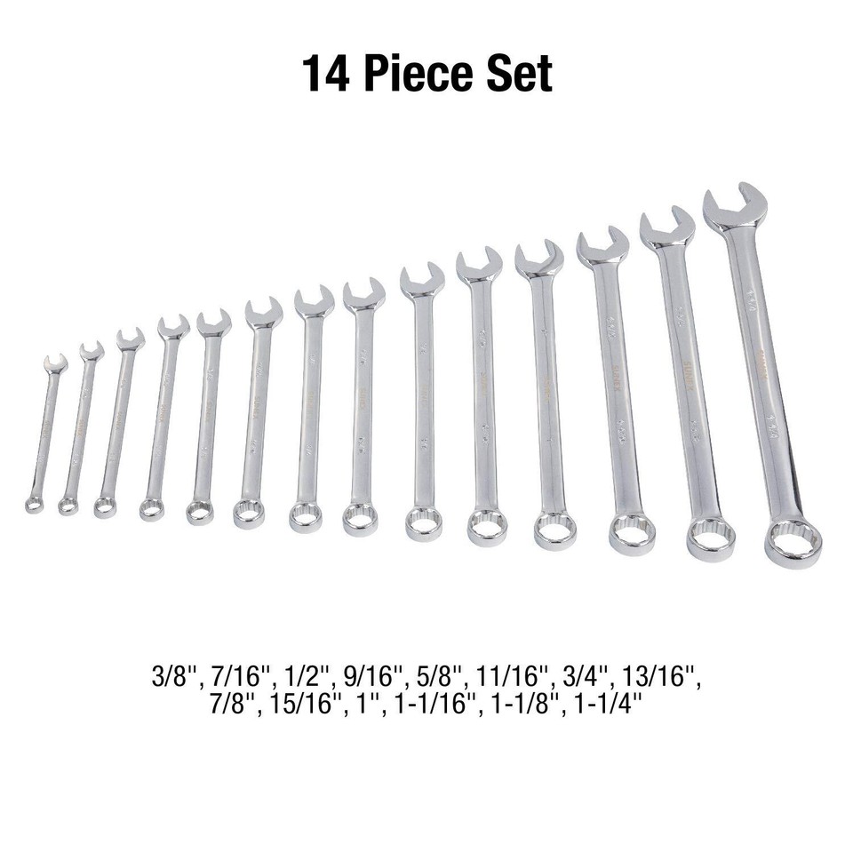 Sunex 9915 V-Groove Fractional Full Polish Combination Wrench Set, 3/8-Inch -... | eBay