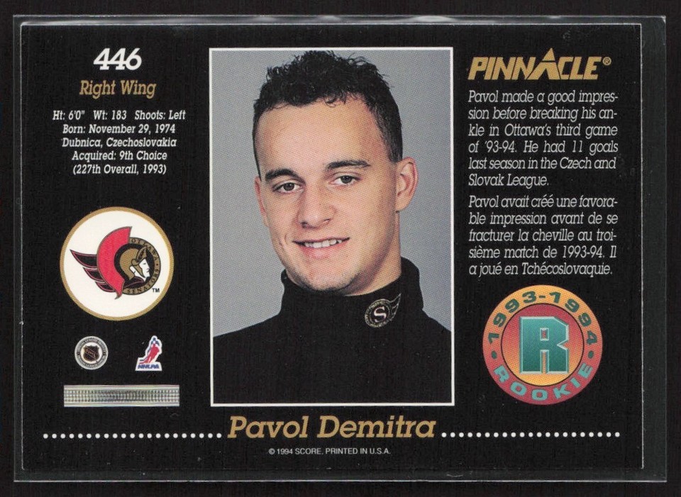 1993-94 Pinnacle #446 Pavol Demitra Ottawa Senators | eBay