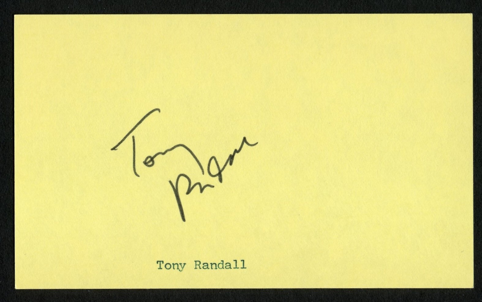 Tony Randall d2004 signed autograph 3x5 Cut American Actor in The Odd ...