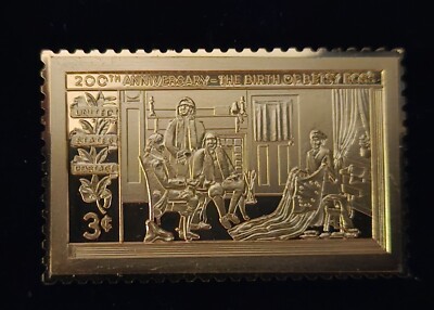 999 Pure Silver Stamp USPS Gold Plated 3 Cent Stamp Betsy Ross | eBay