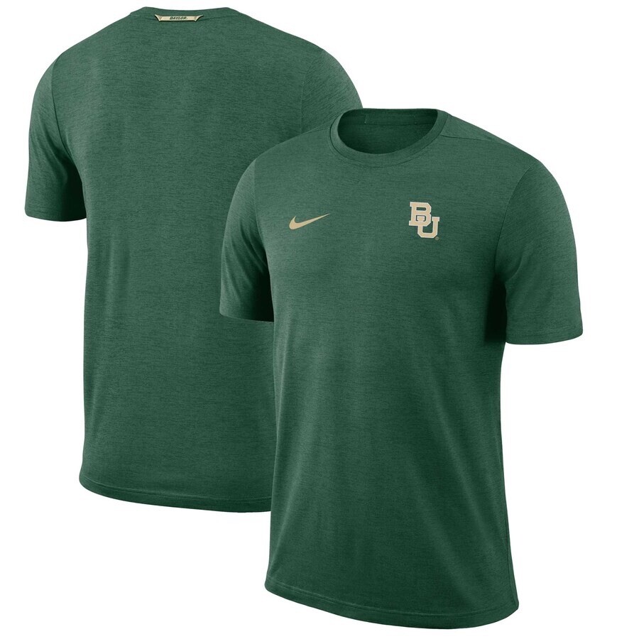 NIKE BAYLOR GREEN SIDELINE COACHES POLYESTER TEE DRI-FIT MEN SHIRT NEW ...