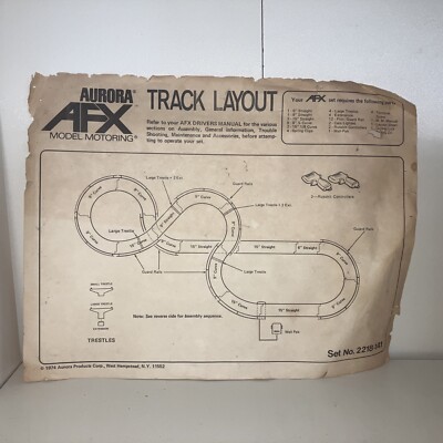 Vintage Aurora Model Motoring AFX Track Layout INSTRUCTIONS ONLY~set No ...