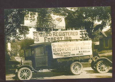 REAL PHOTO WAYNETOWN INDIANA FARMING ADVERTISING TRUCK POSTCARD COPY | eBay