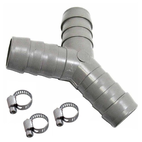 3 Way Y Piece Hose Splitter 17 x 17mm Dishwasher Washing Machine 3 ...