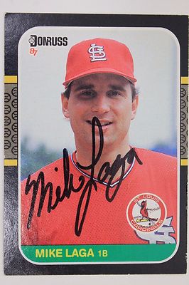 Mike Laga St Louis Cardinals Tigers 1987 Donruss #293 Autograph Card ...