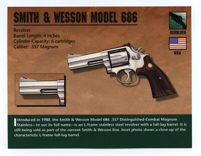Smith & Wesson Model 686 Revolver Atlas Classic Firearms Card | eBay