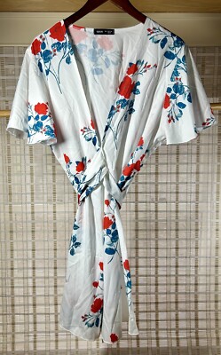 Women’s Bloom Chic 2XL (18) Front Tie Floral Dress Robe | eBay