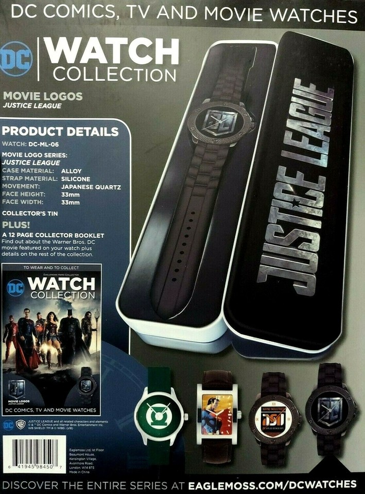DC Comics Watch Collection #DCML06 Justice League Movie Logo Watch ...