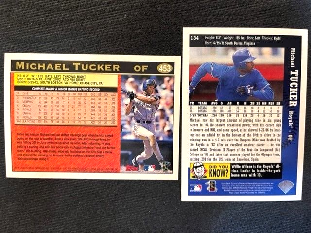 MLB - Michael Tucker 1997 Topps & 1997 Upper Deck Collector's Choice ...