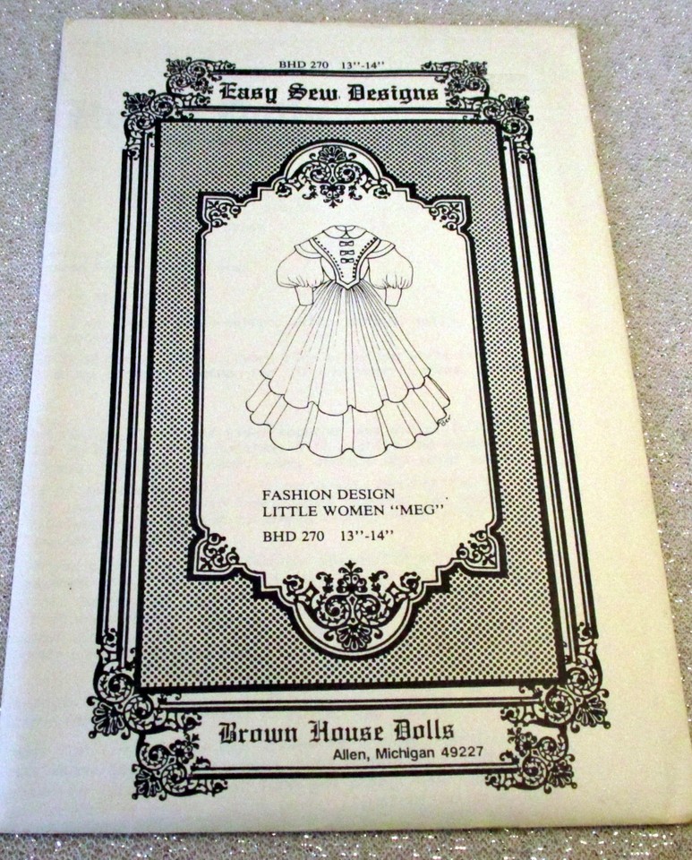 Brown House Doll Patterns Easy Sew Designs Clothing 13" to 14" Dolls | eBay