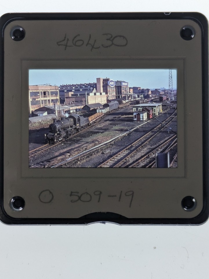 ⭐VINTAGE 1950's STEAM TRAIN AT RUGBY RAILWAY STATION LOCOMOTIVE 35MM ...