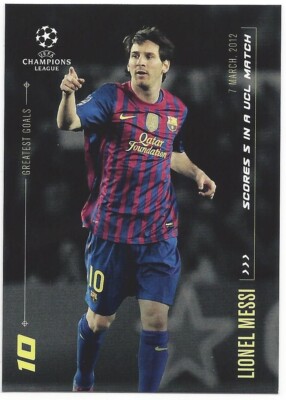 2020 Topps Lionel Messi Champions League Greatest Goals Scores 5 in a ...
