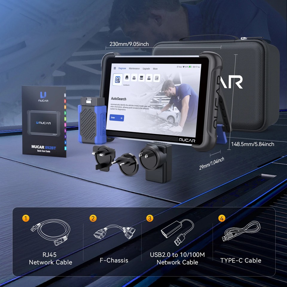 MUCAR 892BT Car Diagnostic OBD2 Scanner All System Scan Tool Action ...