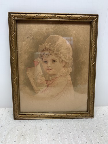 Very Old Print Of Child In Bonnet Little Bo Peep 8x10 Colorized Cottage ...