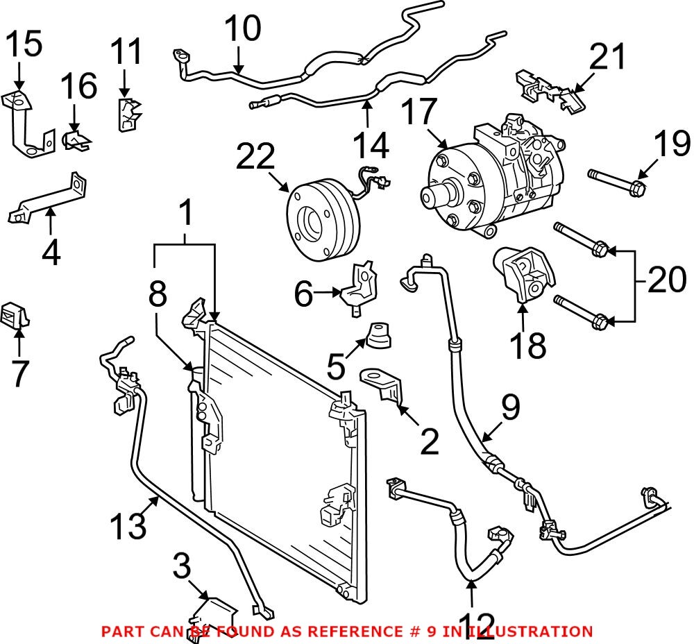 Genuine OEM AC Refrigerant Suction Hose For Toyota 4Runner 8870460340 ...