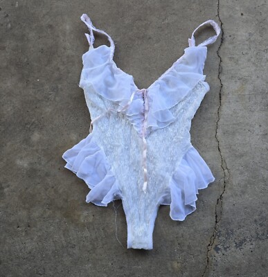 Vtg hidden fantasies Lace fairy teddy lingerie S | eBay