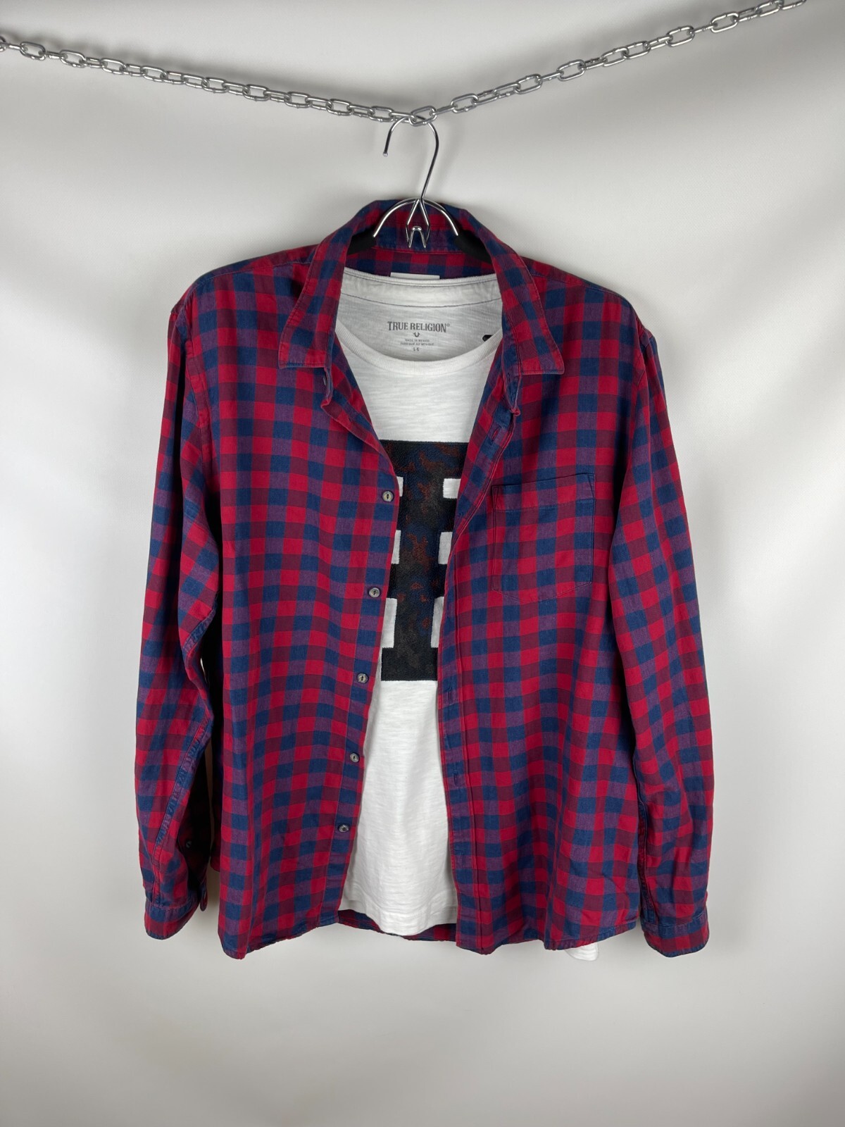 1975 Original Denim Flannel Checkered shirt travis Sc… - Gem