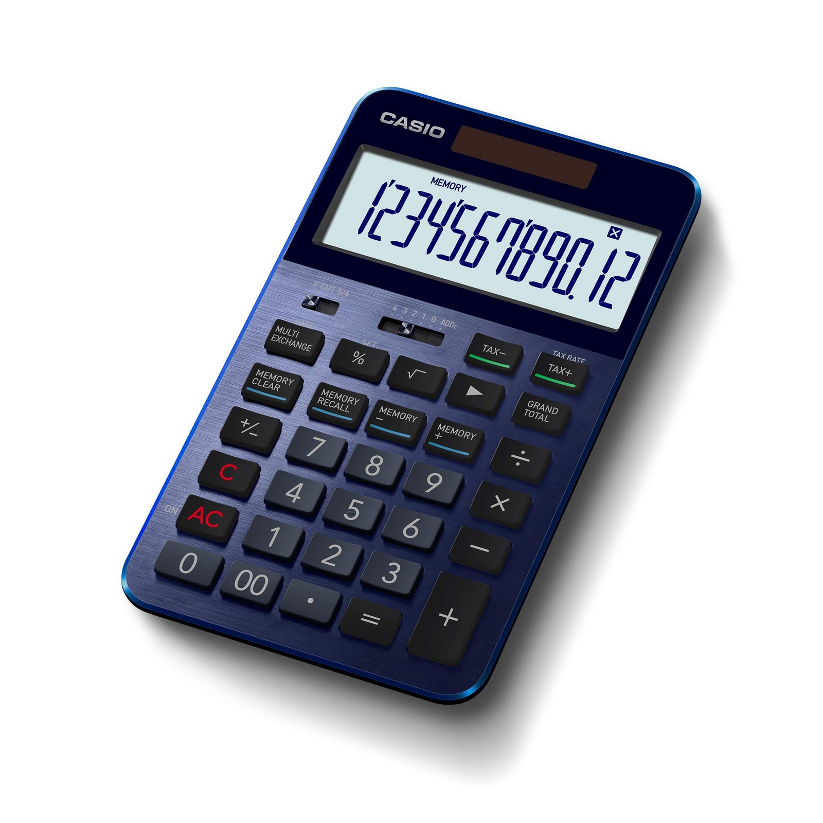 Casio Calculator Casio Calculator 12 Digit Premium Calculator Navy Blue ...