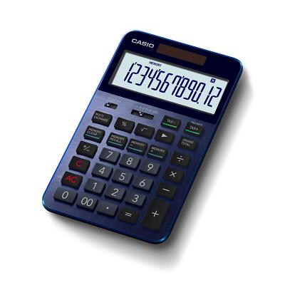 Casio Calculator Casio Calculator 12 Digit Premium Calculator Navy Blue ...