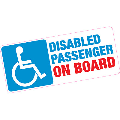 Disabled Passenger On Board Vinyl Sticker Blue Badge Car Motability ...