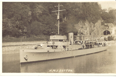 HMS Sutton No5. Hunt Class Minesweeper. J78. T.0 early 1919 T.C8 Nov ...