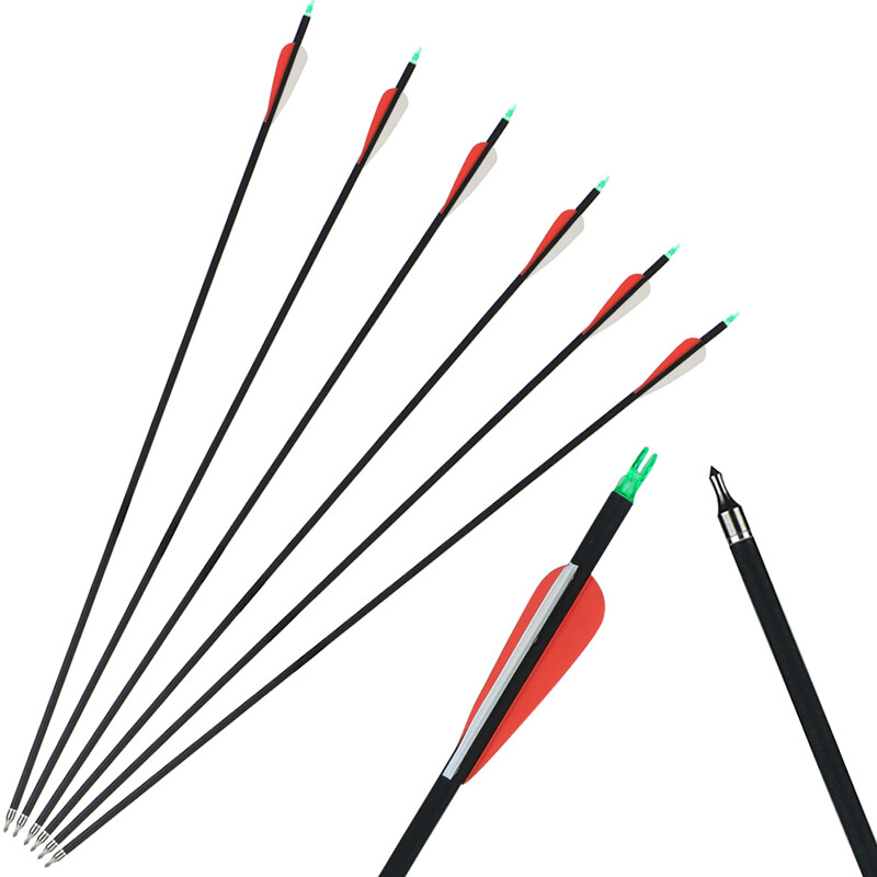 Archery 30" Carbon Arrows Practice & Hunting Arrowheads for Compound ...