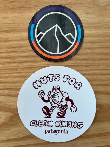 New PATAGONIA NUTS FOR CLEAN CLIMBING FITZROY STICKER Decal SET OF 2 ...