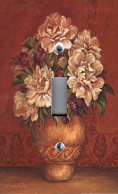 Light Switch Plate Outlet Covers TUSCAN DECOR ~ VASE OF PEONIES | eBay