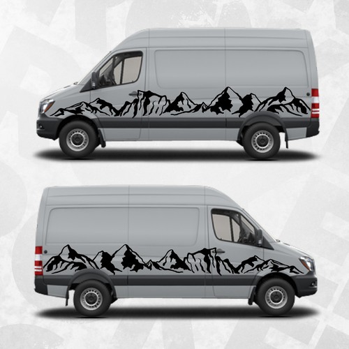 Mountain Graphics Vinyl Decal Kit for Mercedes Benz Sprinter SWB Camper ...