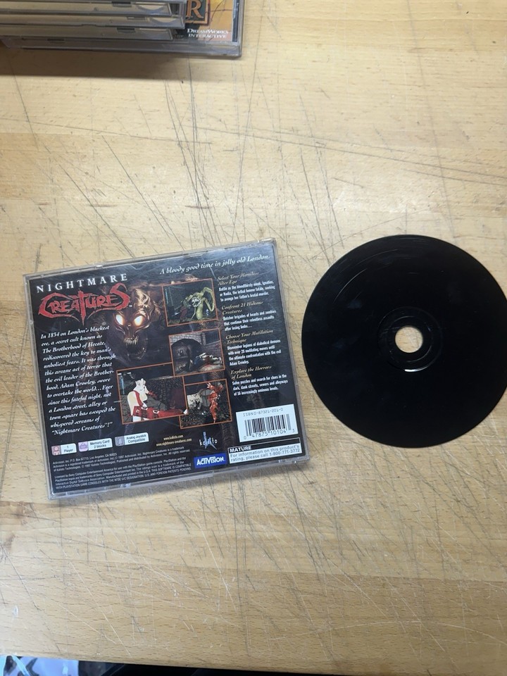 Nightmare Creatures (PlayStation 1, 1997) PS1 Black Label NO MANUAL | eBay
