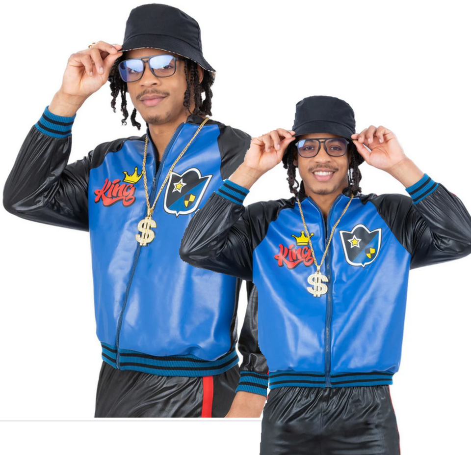 80s Jam Master Jacket Adults Rap King Mens Fancy Dress Bomber Jacket | eBay