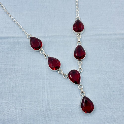 925 Sterling Silver Red Hessonite Garnet Gemstone Handmade Jewelry ...