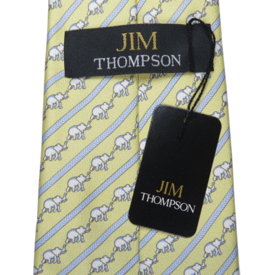 Jim Thompson Necktie Tie Silk Elephant Animal Print Business Office ...