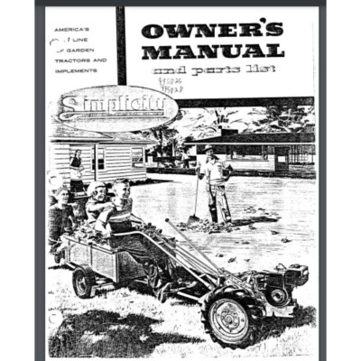 Simplicity Walk Behind 2 wheel Tractor Owner & Parts Manual 5hp L-1 ...