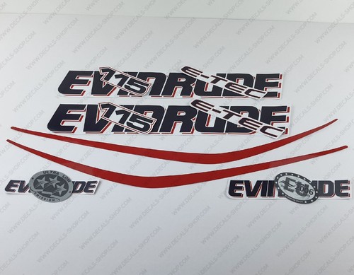 Evinrude 115 hp ETEC 2007-2008 White Cowl outboard engine decals ...