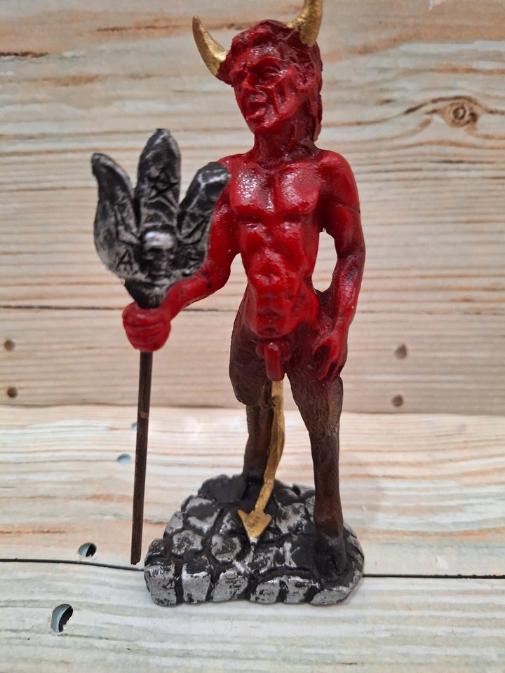 Satan Size 7" Color Red / Resin/ Devil / Evil / Statue Figurine ...