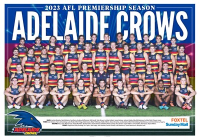 Big 600mm AFL ADELAIDE CROWS TEAM POSTER,BARGAIN PREMIERS FOOTBALL GR8 ...