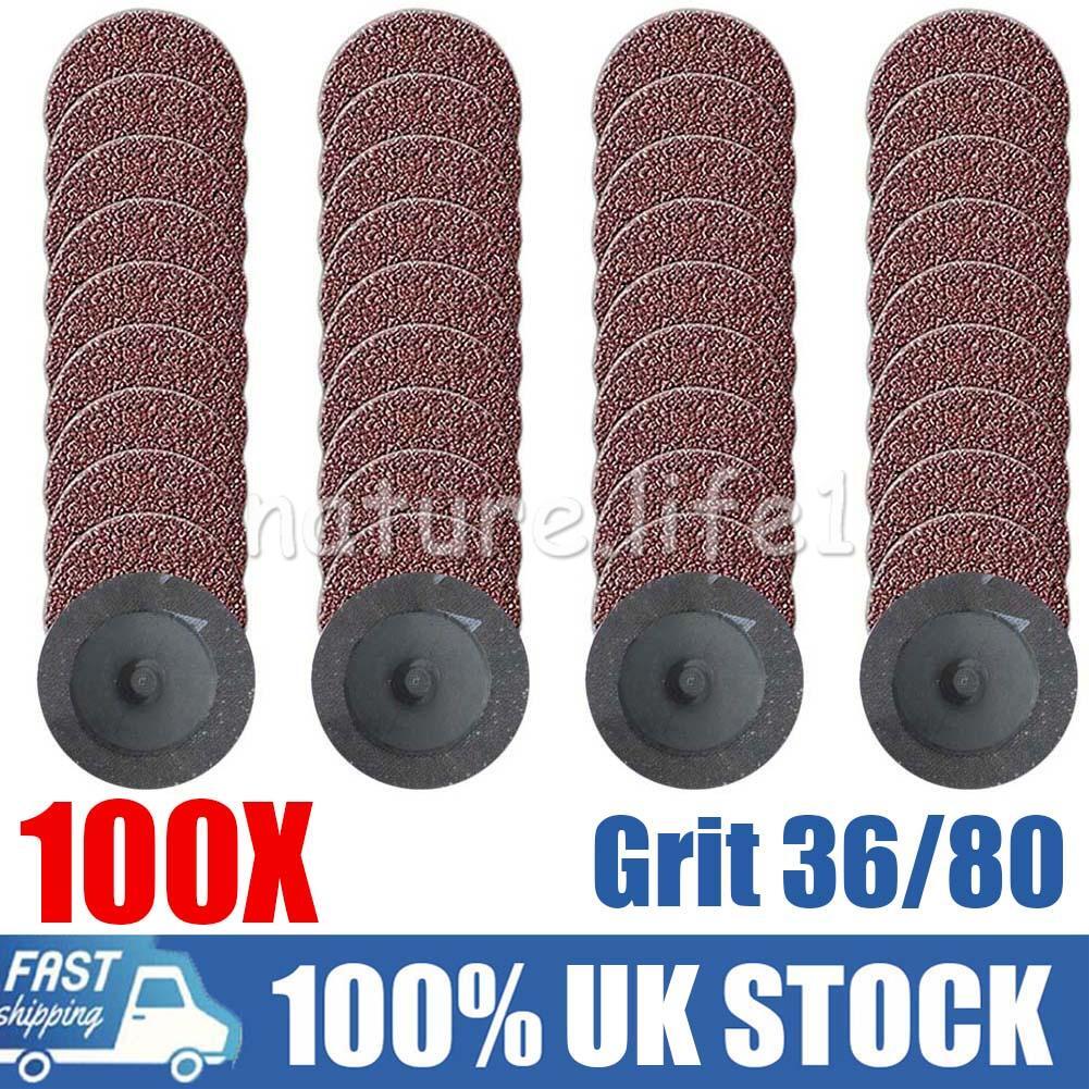 100X 2" 50mm Type R Roll Lock Quick Change Discs Die Grinder Sanding ...
