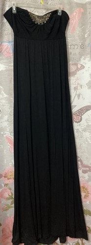 2B Bebe Women’s Strapless Black Maxi Dress Size X-Large-Studded | eBay