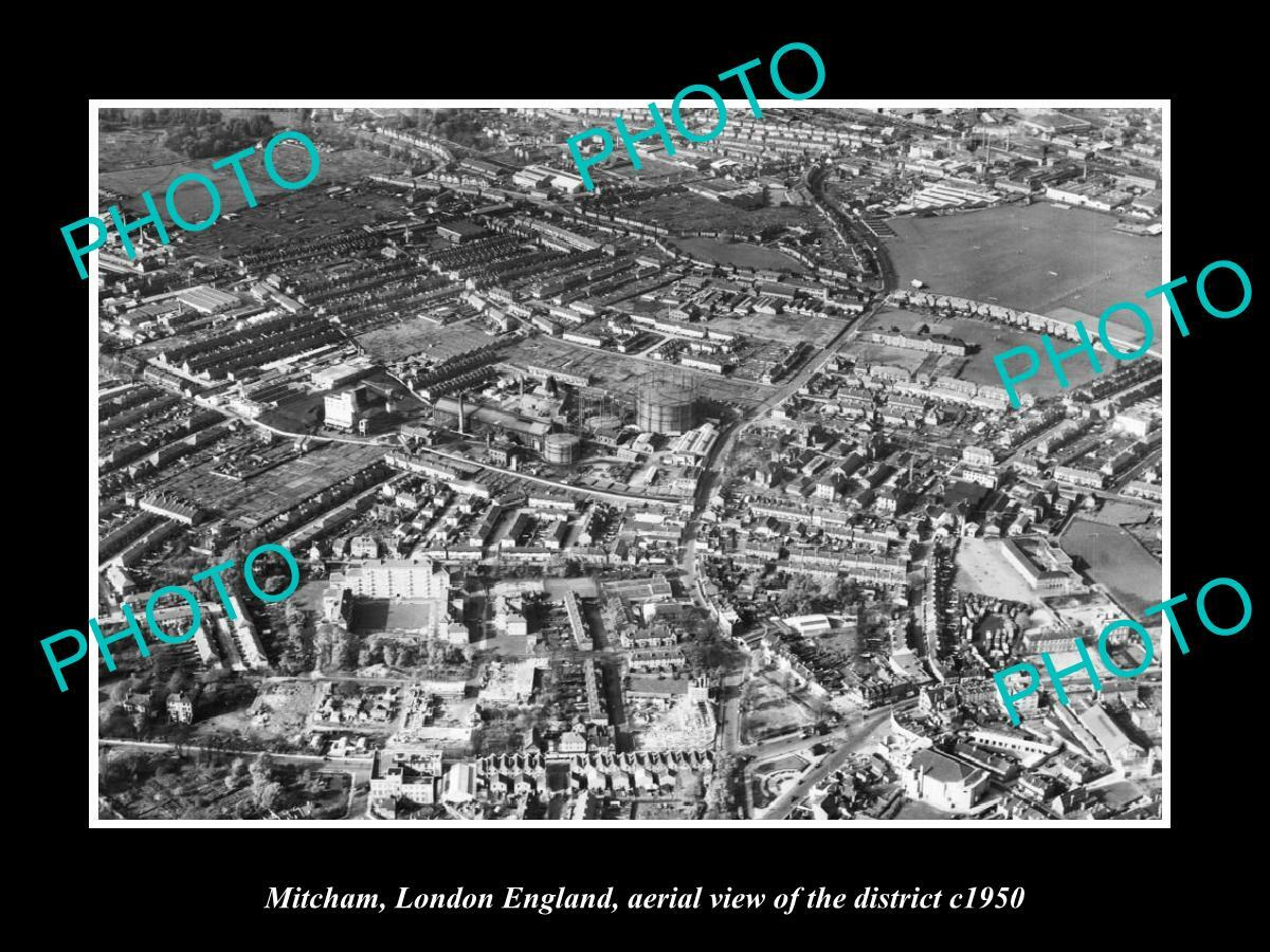OLD 8x6 HISTORIC PHOTO OF MITCHAM LONDON ENGLAND DISTRICT AERIAL VIEW ...