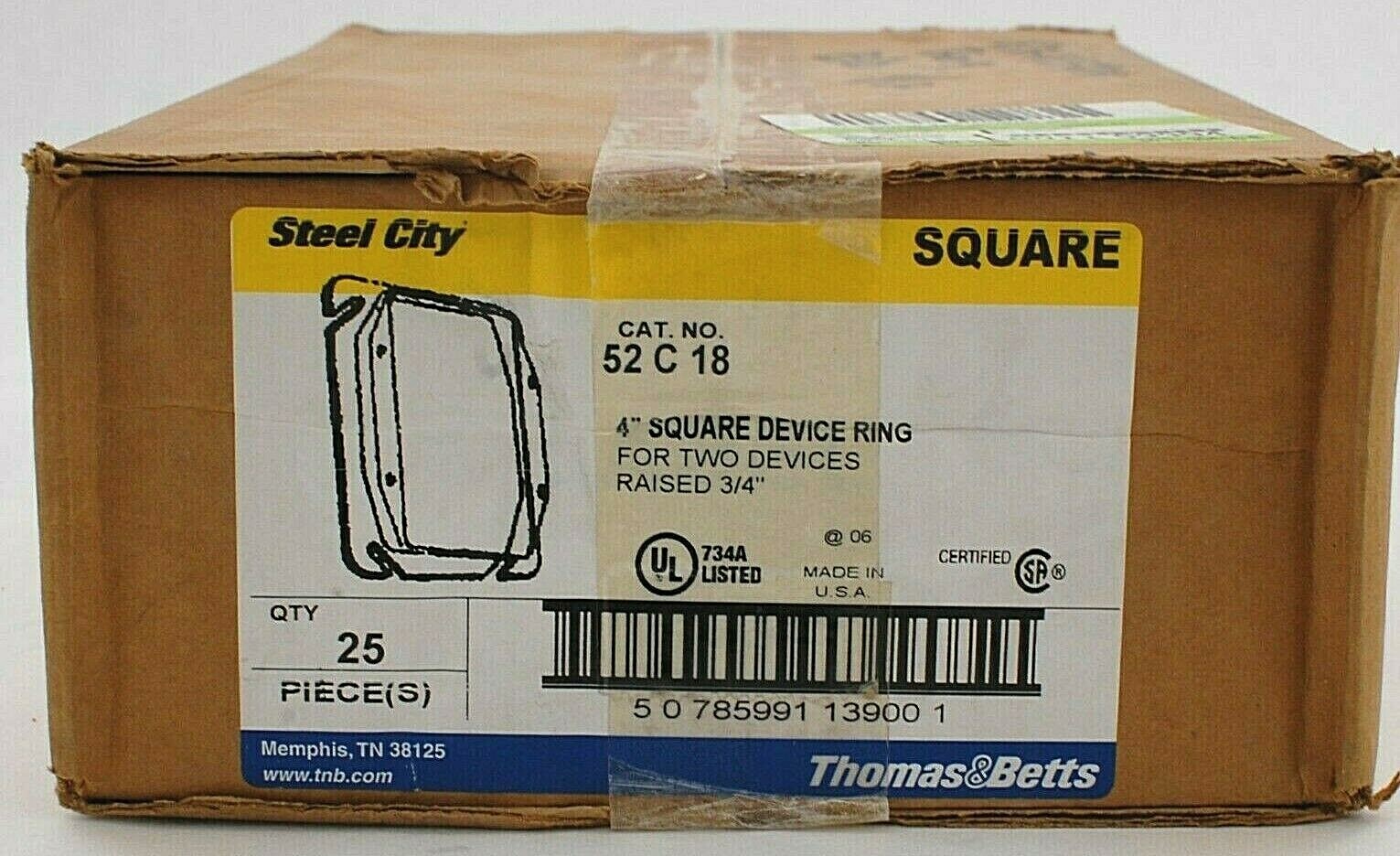 Steel City 52-C-18 4" Square Device Ring (Box of 25) | eBay