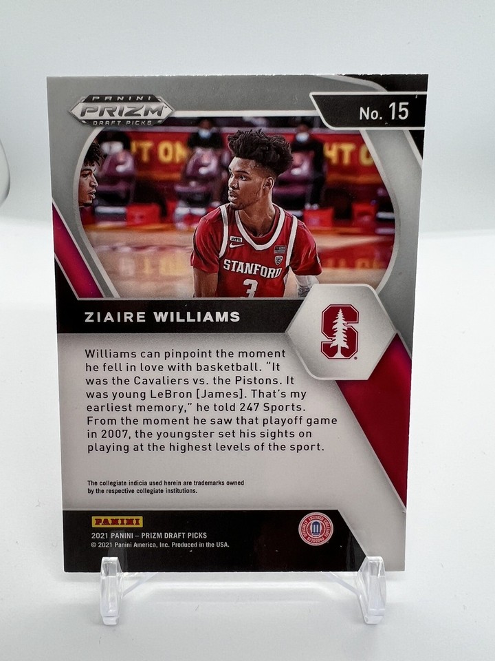 Zaire Williams 2021-22 Panini Prizm Draft Picks Basketball Base RC #15 ...
