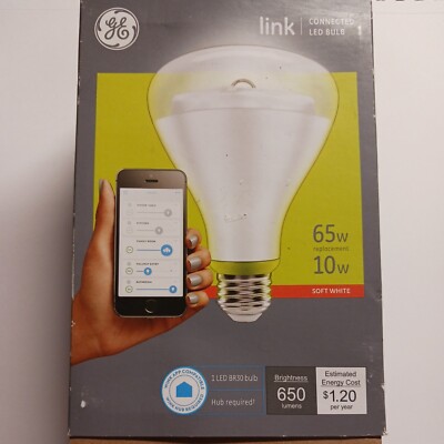 GE Link Connected 65W Equivalent Soft White (2700K) BR30 LED Light Bulb ...