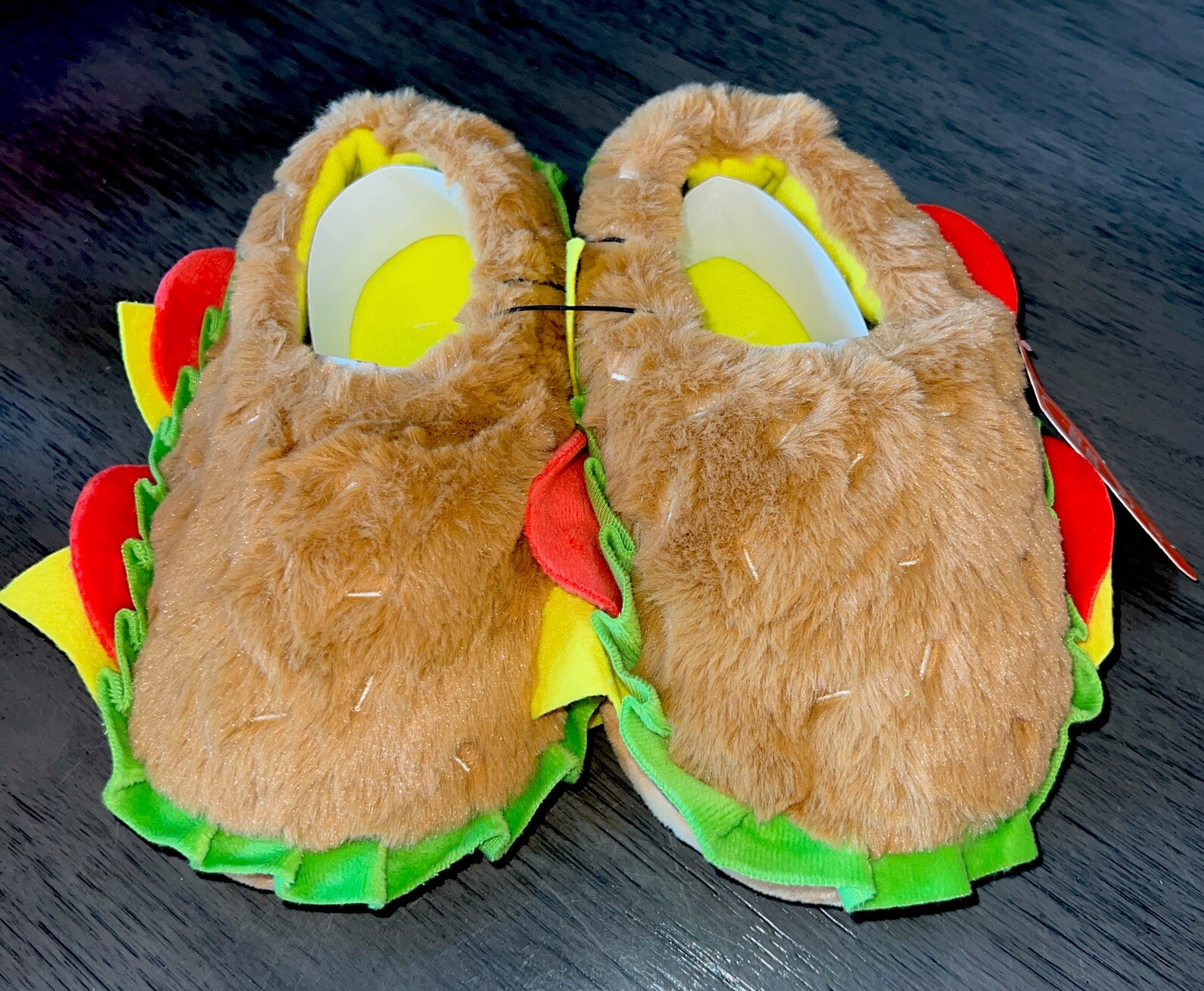 Wonder Nation Cheeseburger Slippers Big Kids' Size 13-1 2-3 4-5 New | eBay