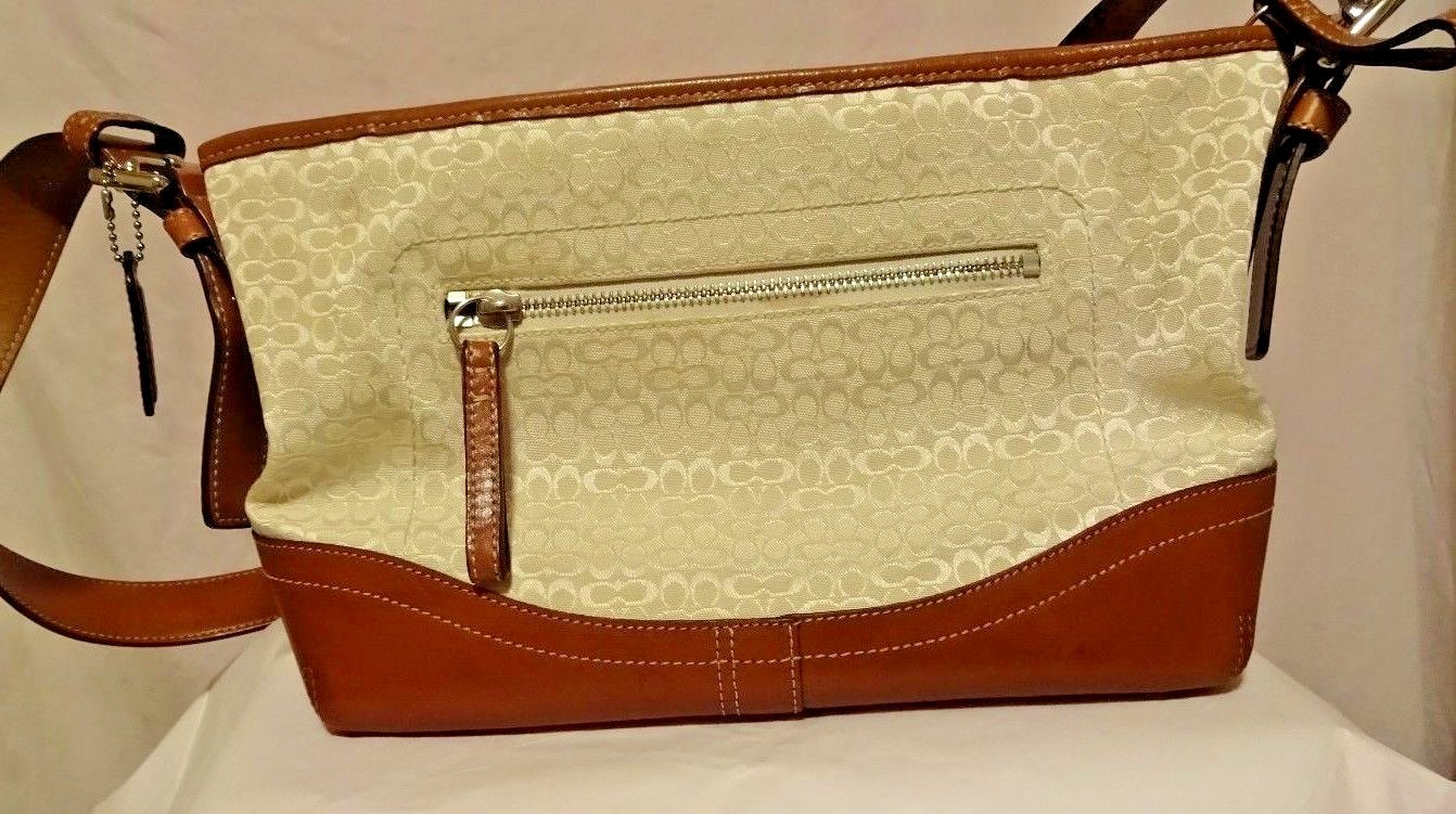 COACH Rare color Ivory/leather Coach Signature Soho s… - Gem